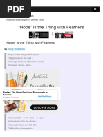 Full Poem Hope Is The Thing With Feathers | PDF