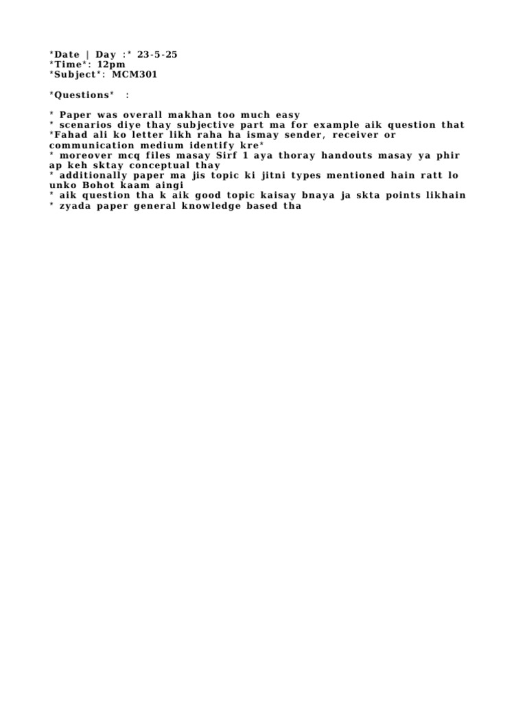 MCM 301 Paper Review | PDF