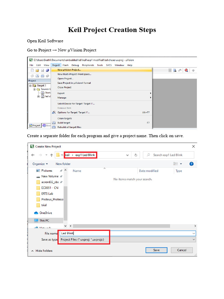 Keil Project Creation Steps | PDF