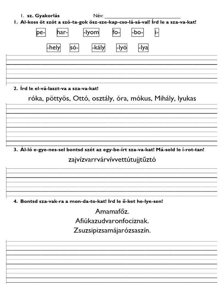 1.sz. Írás Gyakorló | PDF