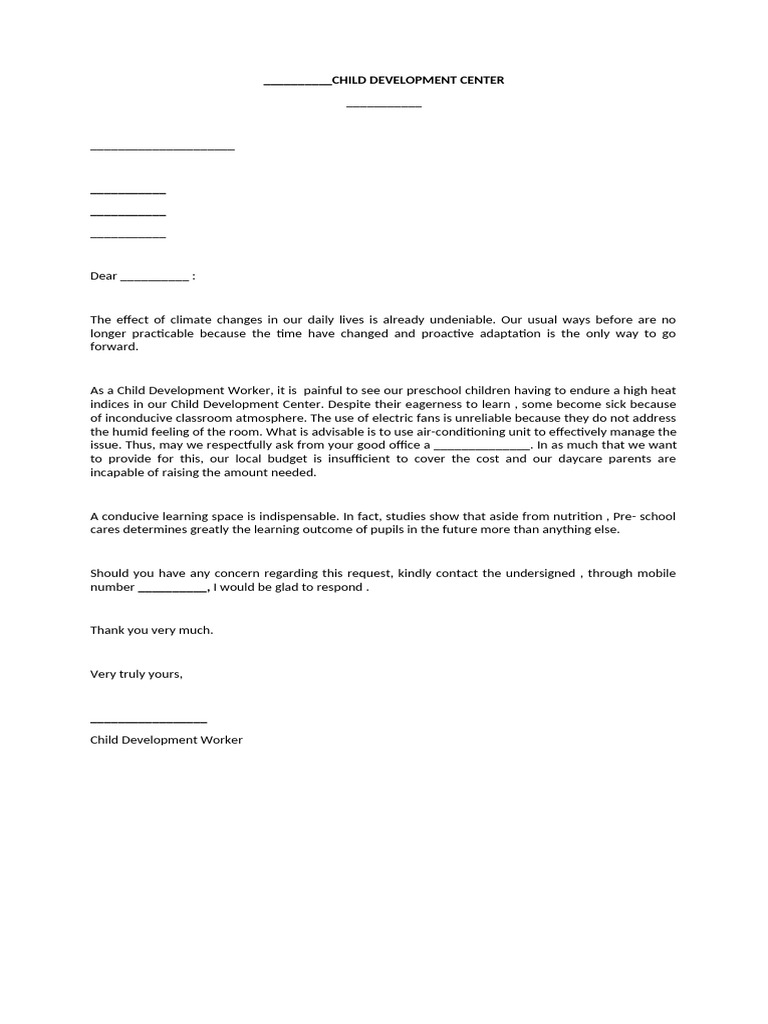 Request for Air Conditioning Support | PDF
