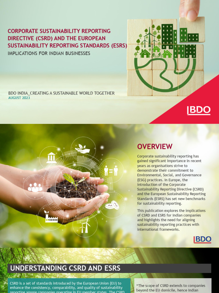 CSRD and Esrs Bdo India 1 | PDF | Sustainability | Business