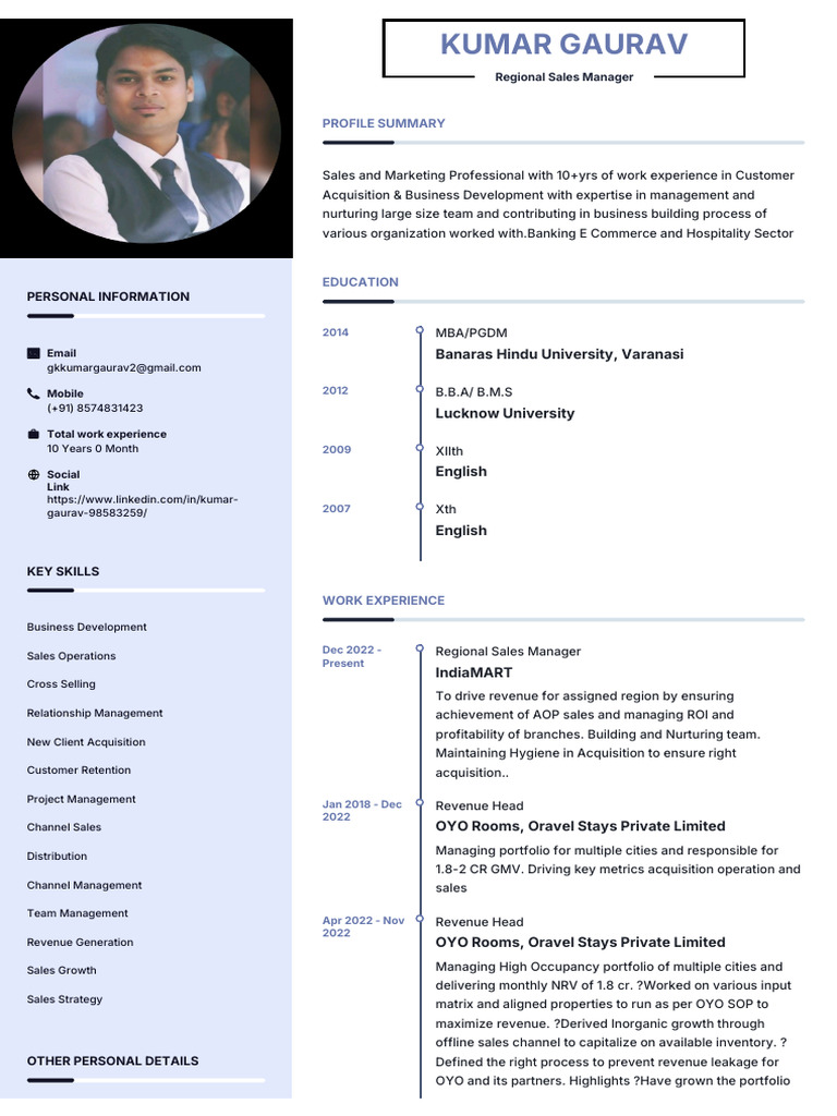 Naukri_KUMARGAURAV10y_0m[1] | PDF | Business | Economies