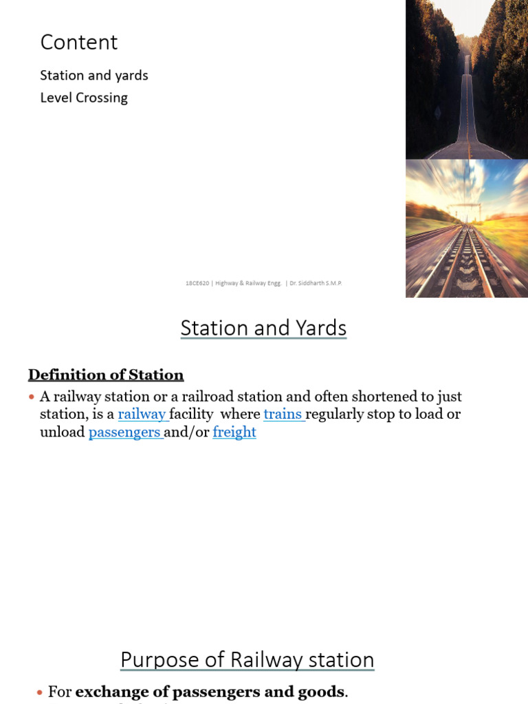 Railway Stations and Yards Overview | PDF | Train Station | Rail Transport