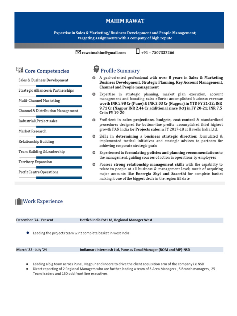 Mahim Rawat CV Updated Final | PDF | Sales | Marketing