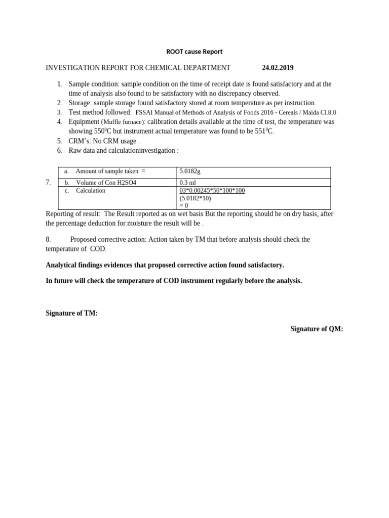ROOT cause Report format | PDF