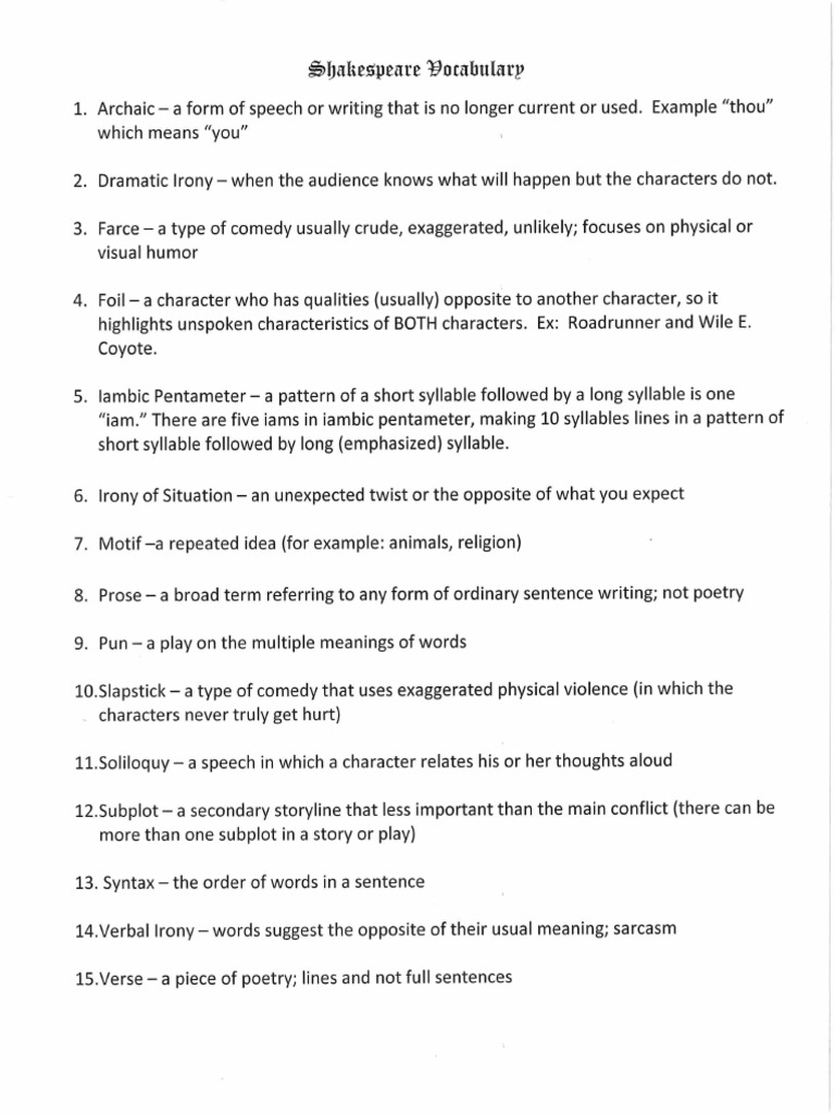 Shakespeare Notes 2020 | PDF