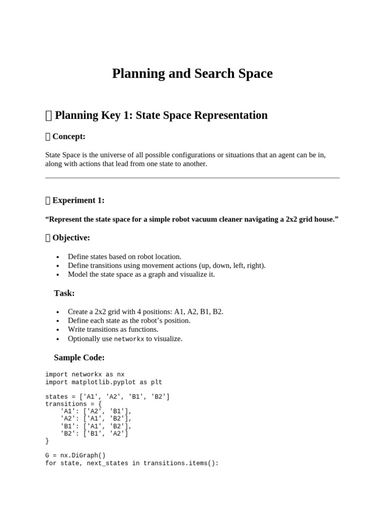 State Space Planning and Search Techniques | PDF | Mathematical ...