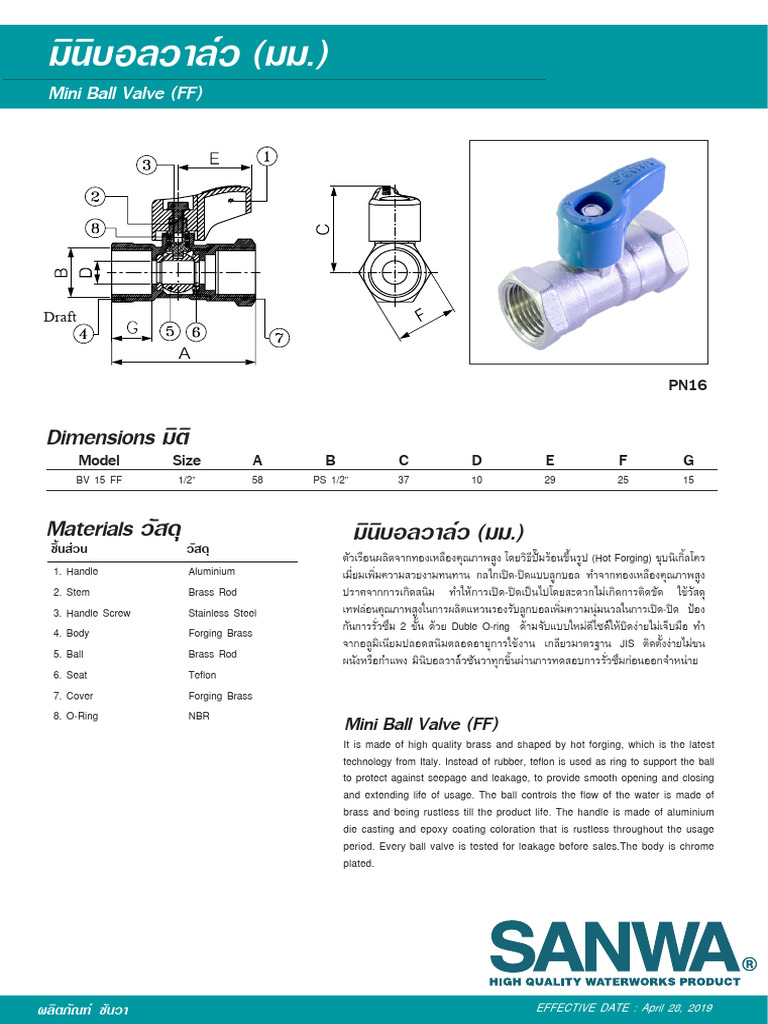Catalog MiniBall Valve (FF) 2024 | PDF