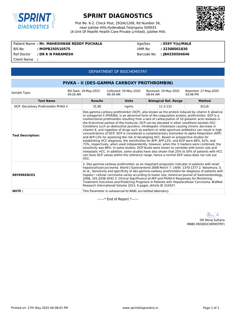 Maheshwar Reddy Puchala | PDF | Biomarker | Neoplasms