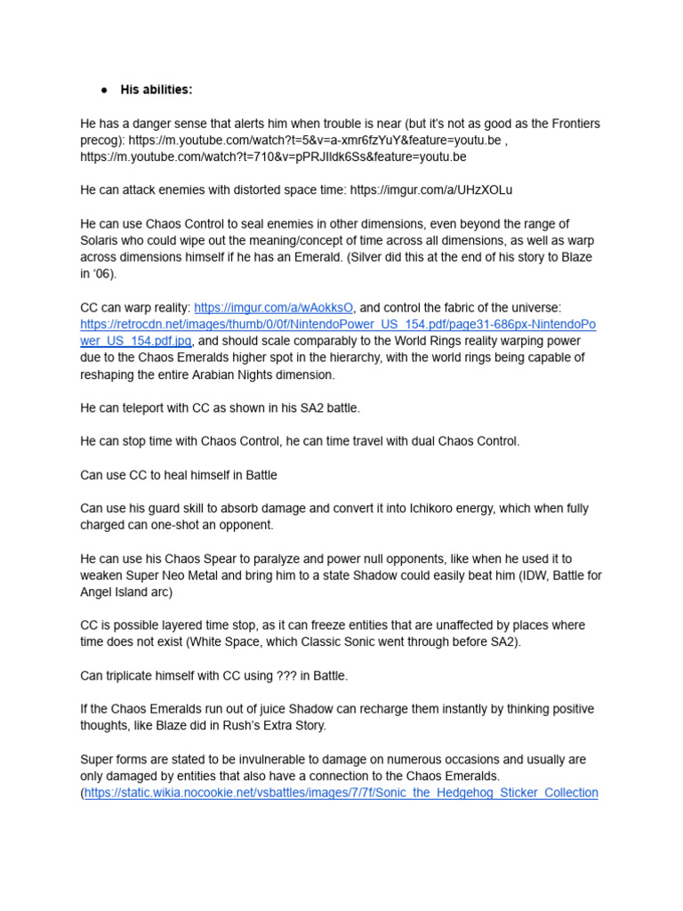 Shadow Abilities and Resistances | PDF