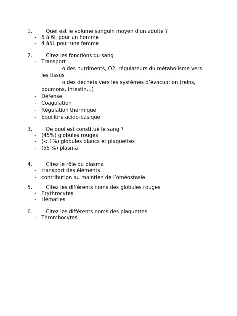 Comprendre le Sang et ses Fonctions | PDF | Sang | Hématologie