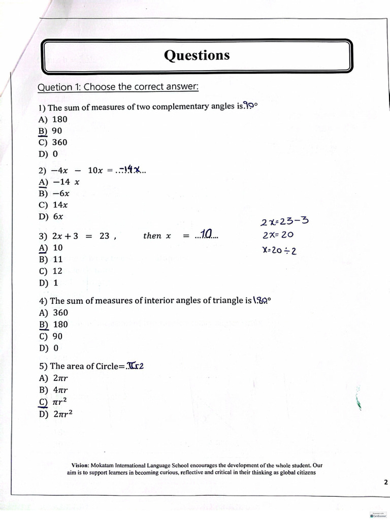 Grade 9 Revision Pack Model Answer | PDF