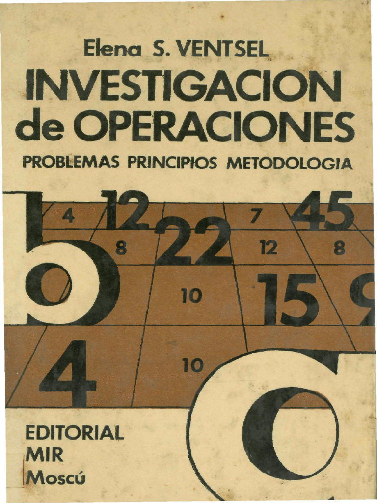 Investigacion de Operaciones E S Ventel Editorial Mir | PDF