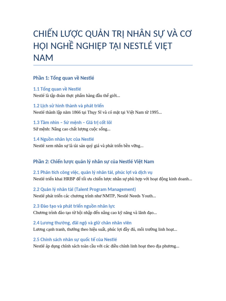Bai Luan Nestle VietNam | PDF