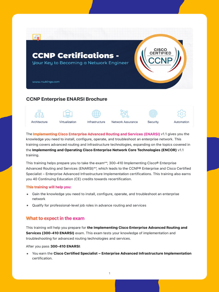CCNP Enterprise ENARSI Brochure | PDF | Networking | Multiprotocol Label Switching