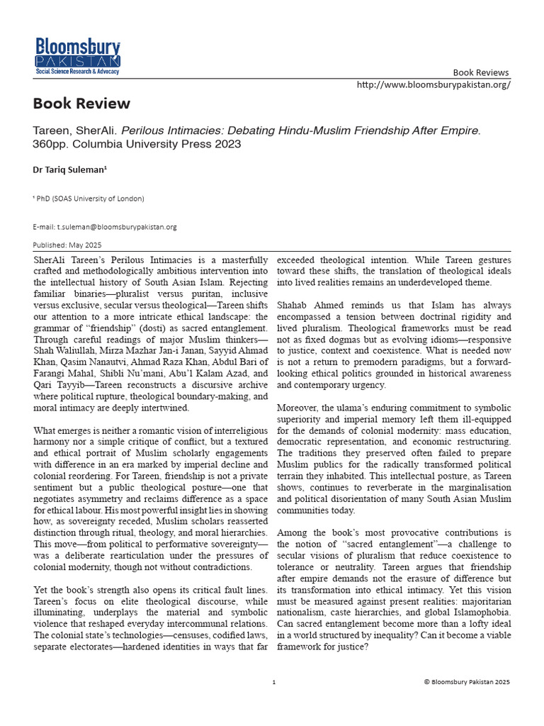 Tariq Suleman Book Review | PDF