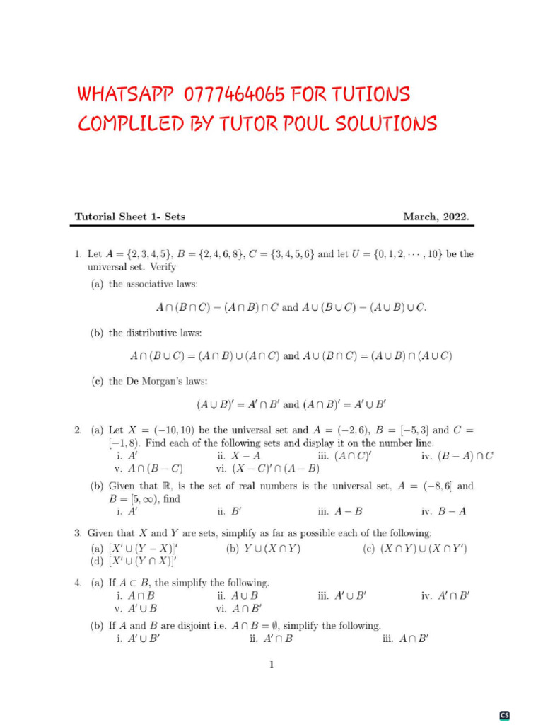 Math 2022 TS 1 Full Solutions | PDF