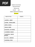 Homeroom PTA Meeting Attendance Sheet | PDF