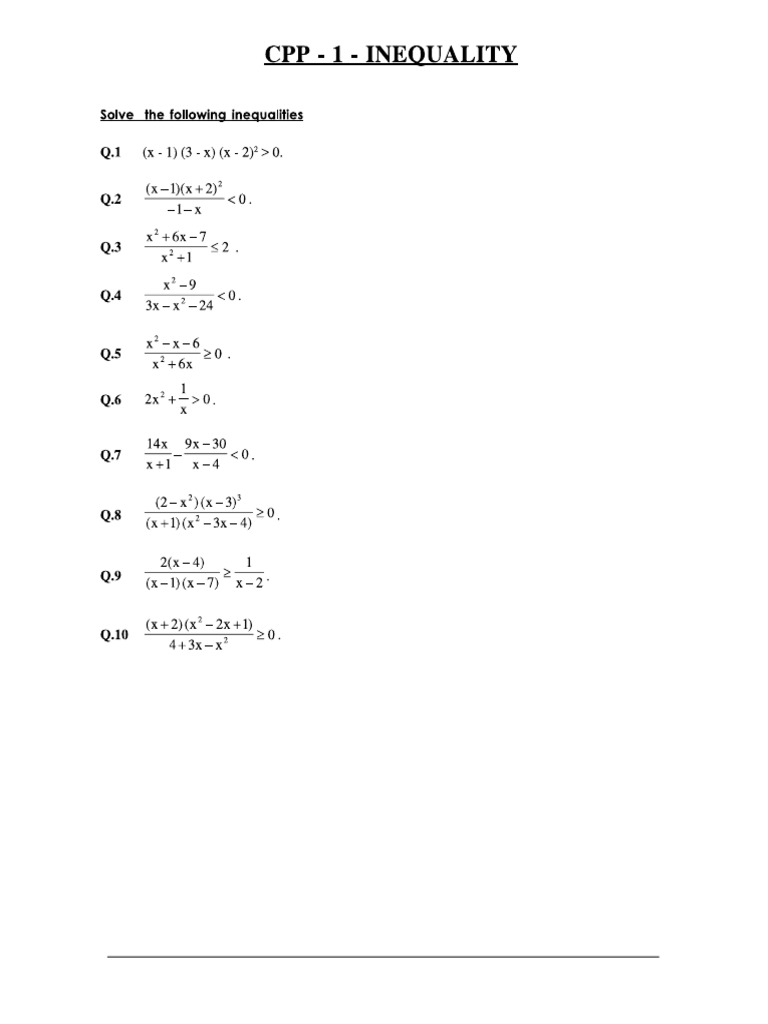 Inequality CPP | PDF