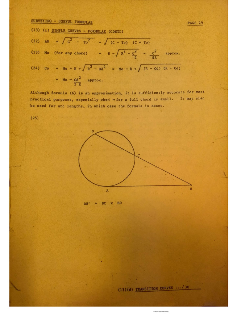 Curve Formulas | PDF