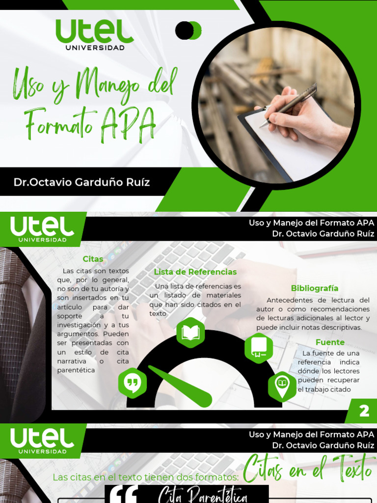 UTEL Uso y Manejo Del Formato APA | PDF | Estilo apa | Publicación