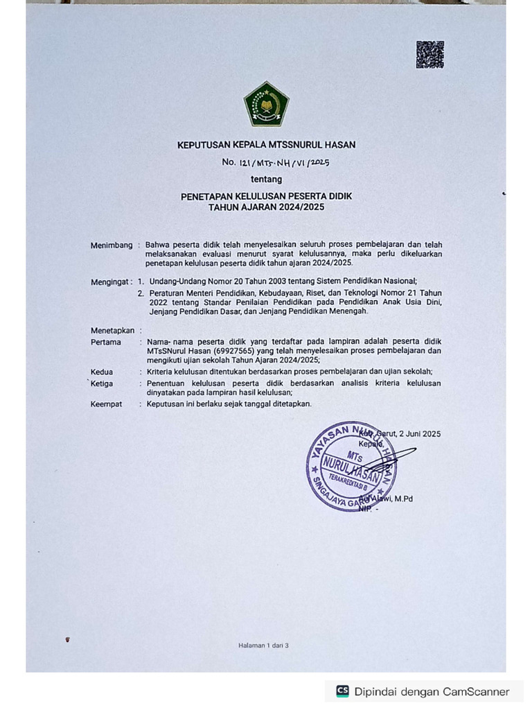 Penetapan Kelulusan | PDF