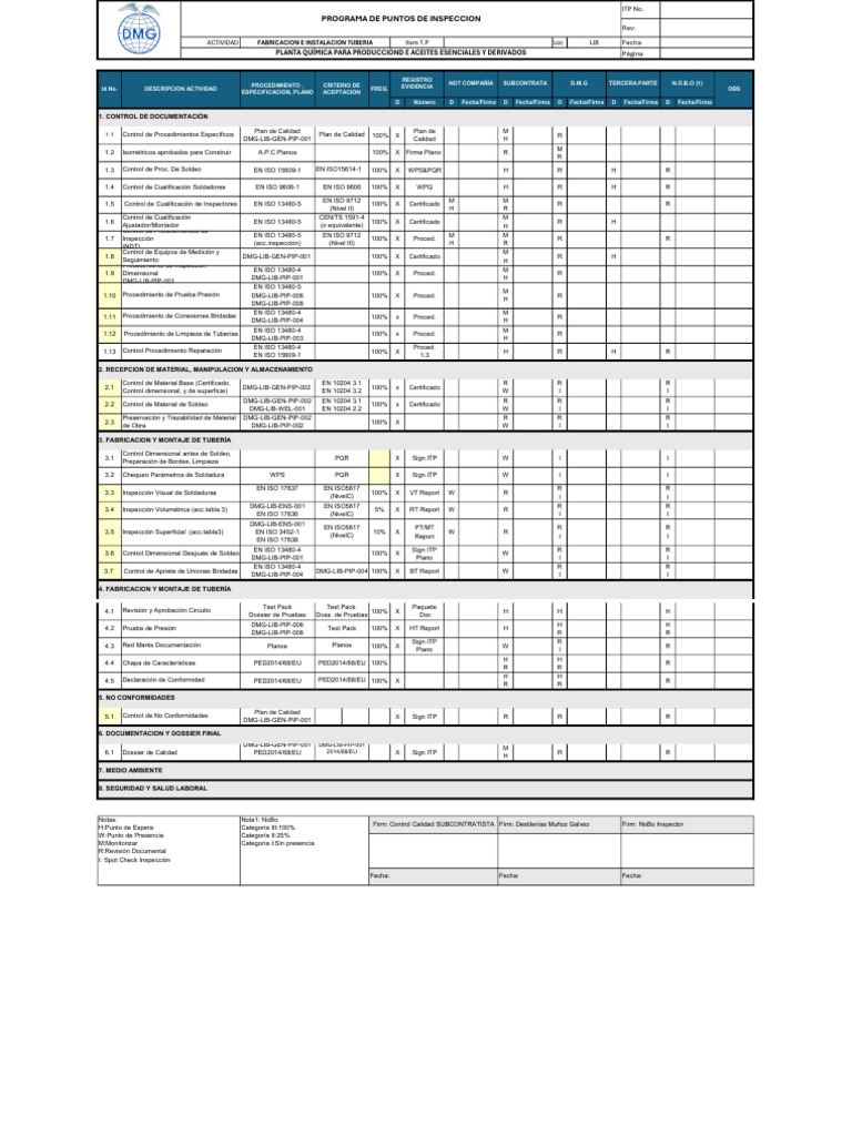 Programa de Puntos de Inspeccion | PDF