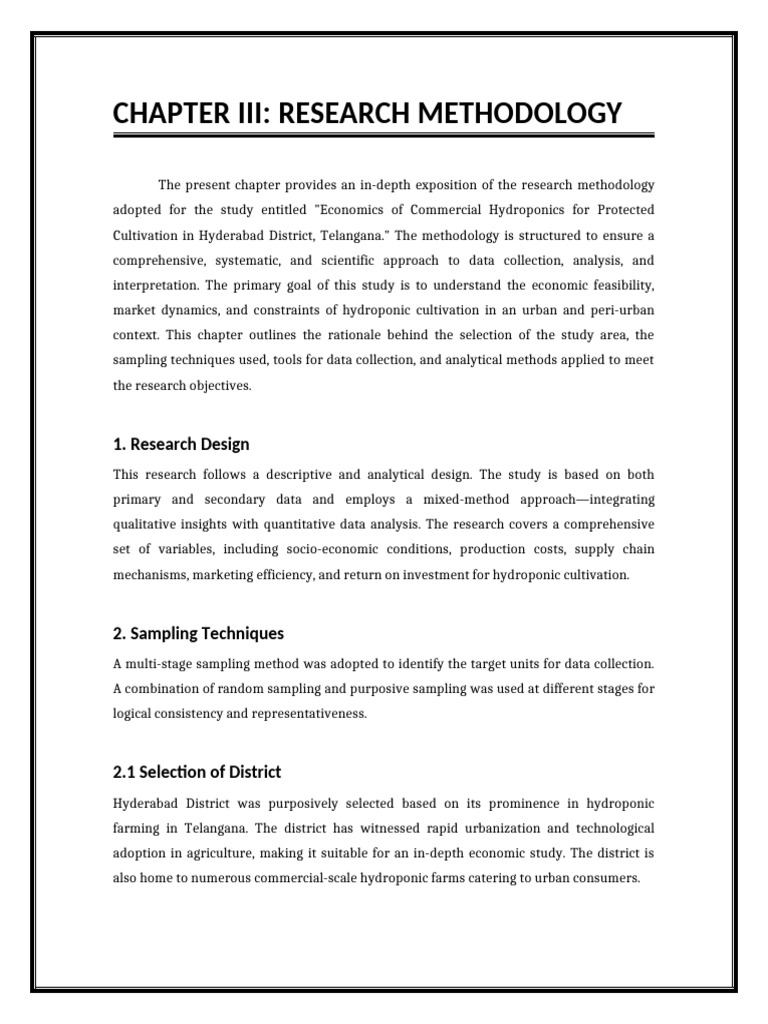 Chapter Iii Research Methodology | PDF | Methodology | Prices