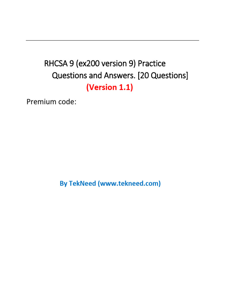 RHCSA 9 Exam Practice Questions - Update 1.1 | PDF | Zip (File Format ...