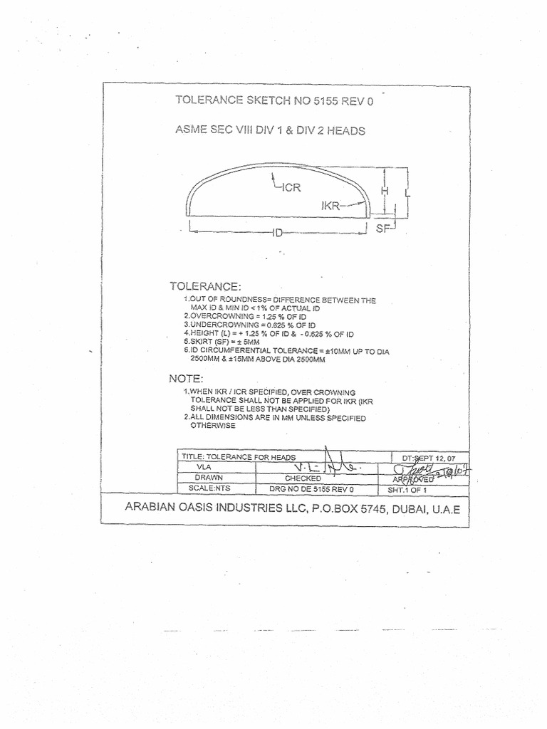 Tolerance Sketch | PDF