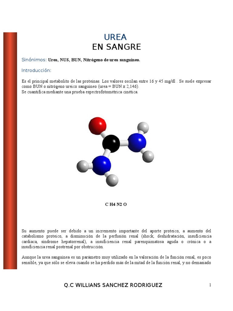 Nitrogeno De Urea En Sangre Elevado - Servicio De Citas En Cataluna