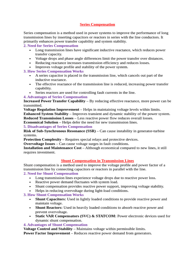 Series Compensation and Shunt Compensation | PDF | Electric Power ...