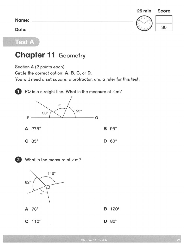 Math Test CH 11 Test A | PDF
