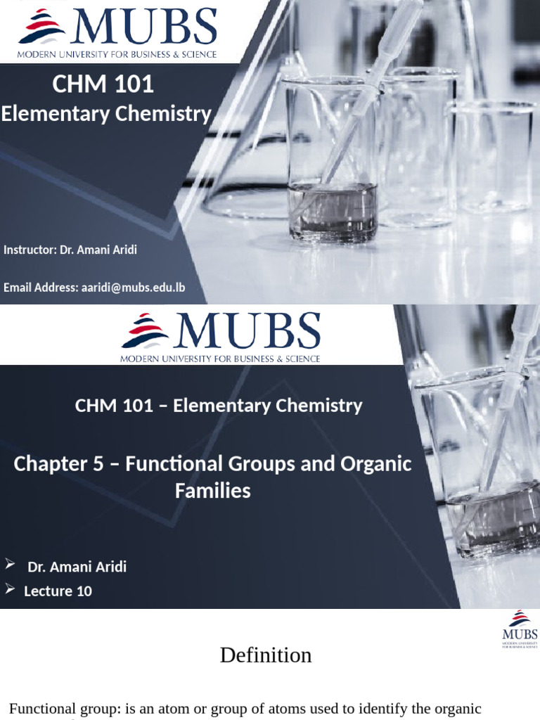 Lecture 10 - Chapter 5 - Functional Groups and Organic Families | PDF | Acid | Carboxylic Acid
