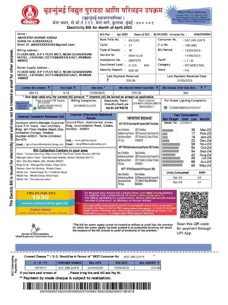 Akhilesh Kumar Bill Apr2025 | PDF
