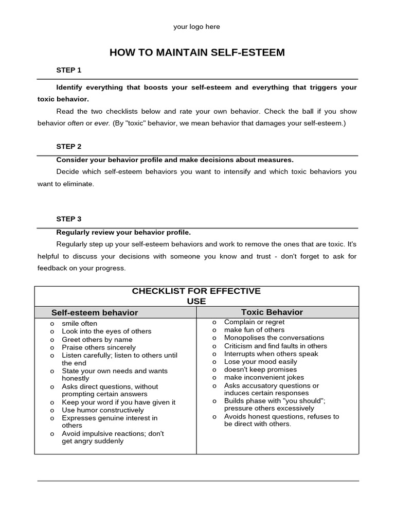 Boosting Self-Esteem: A Step-by-Step Guide | PDF
