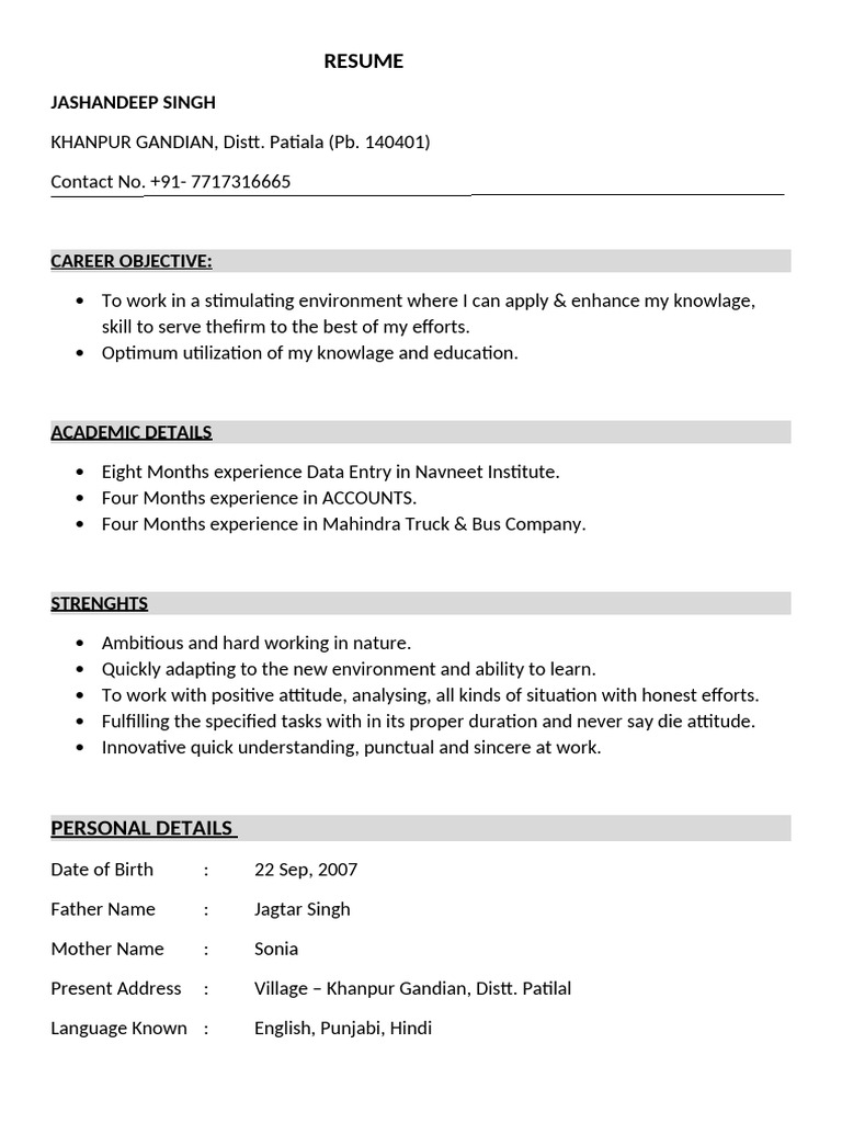 Resume, Jashandeep | PDF