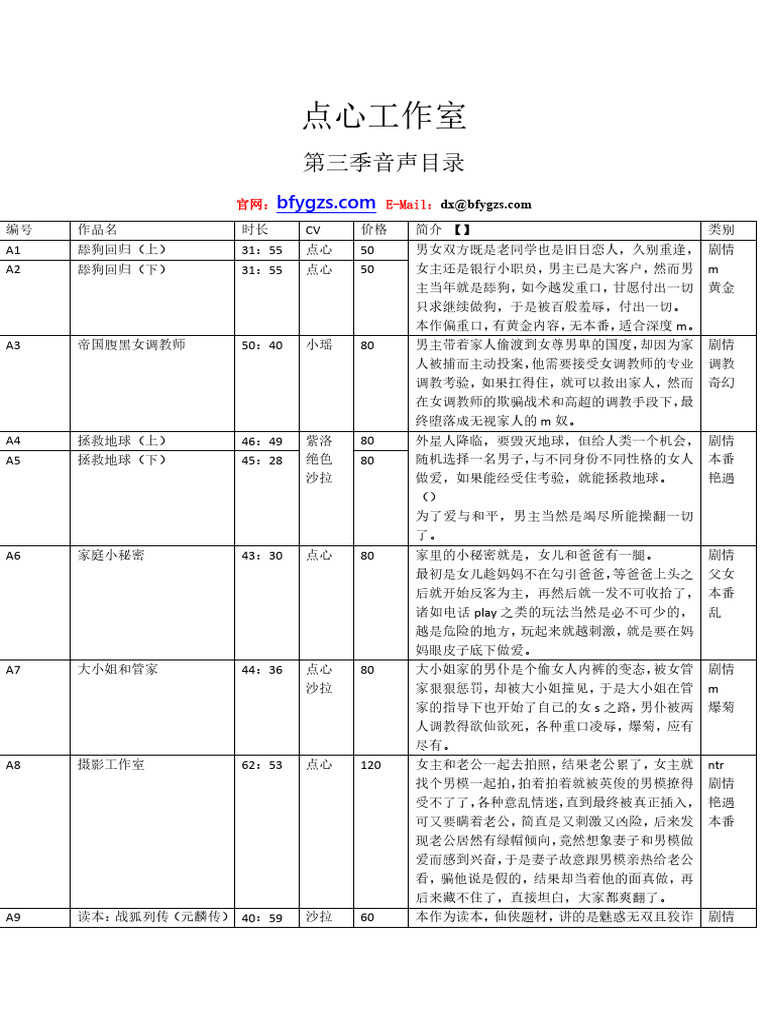 3第三季A1 A812目录 | PDF