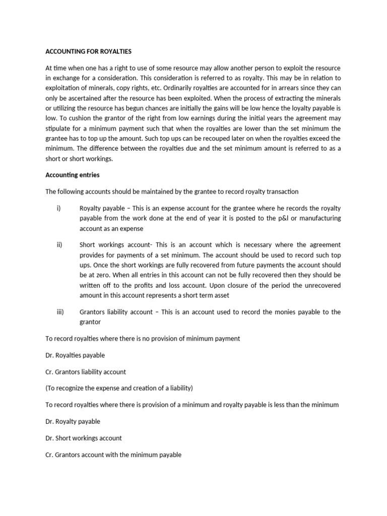 Accounting for Royalties Explained | PDF | Royalty Payment | Business