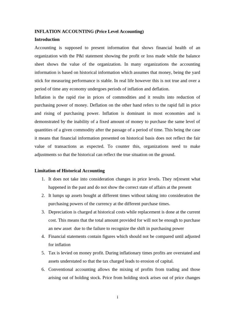 Inflation Accounting Explained | PDF | Cost Of Goods Sold | Inflation