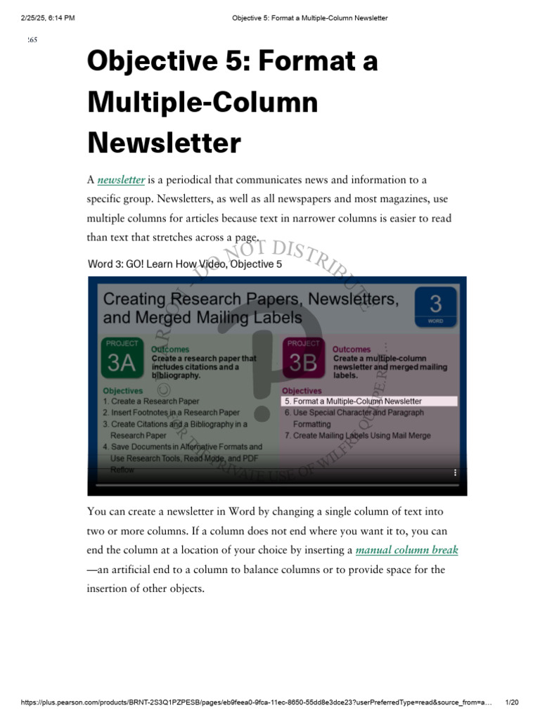 Formatting Multiple-Column Newsletters | PDF | Page Layout | Paragraph
