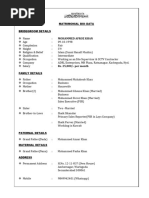 Muslim Bio Data | PDF