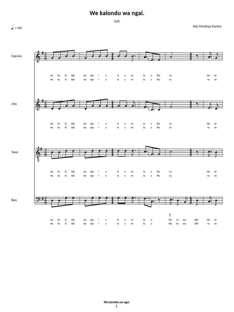 We Kalondu Wa Ngai. | PDF