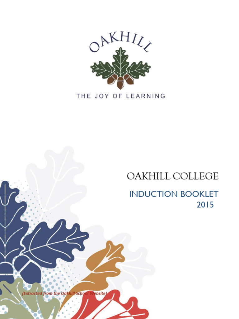 Oakhill College Induction Booklet 2015 | PDF | Learning | Disciplines