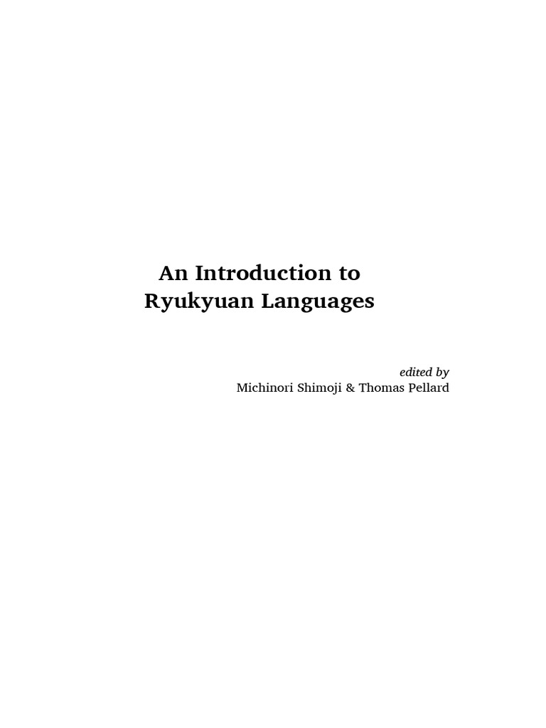 Overview of Ryukyuan Languages | PDF | Syllable | Morphology (Linguistics)