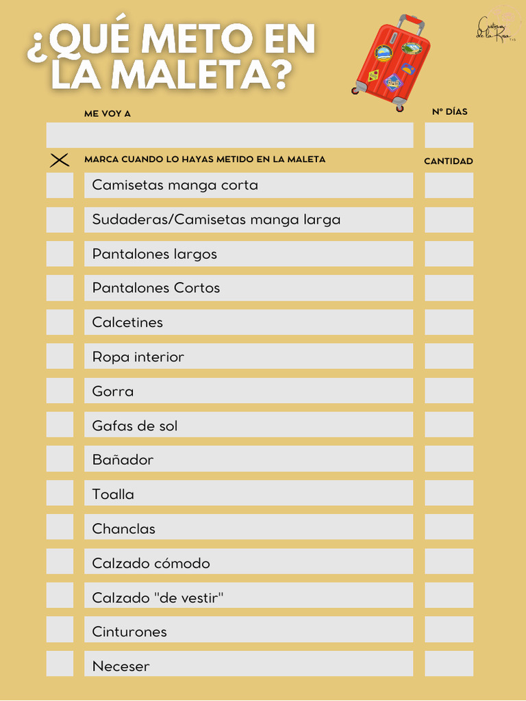 ¿Qué Meto en La Maleta | PDF