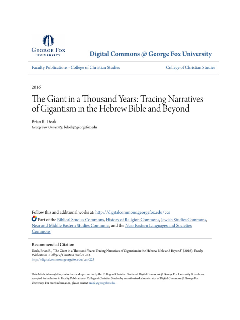 Brian Doak - The Giant in A Thousand Years - Tracing Narratives of ...