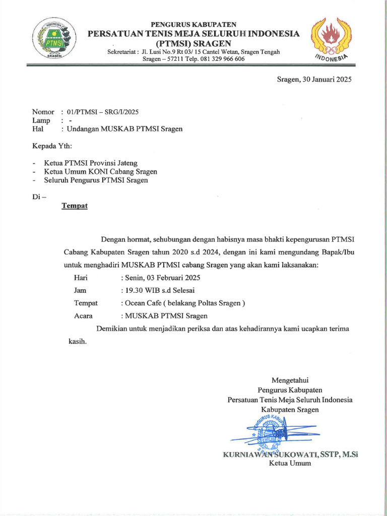 Undangan Muskap Sragen 2025 | PDF