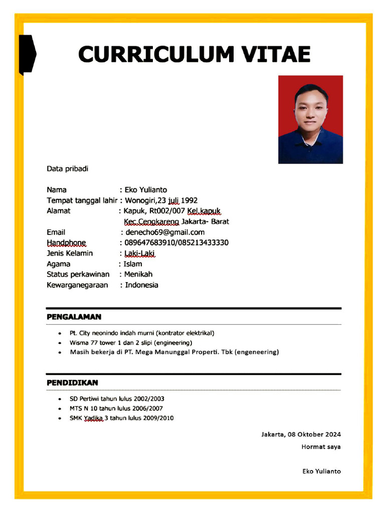 CV Eko Yulianto | PDF
